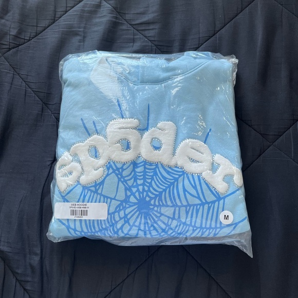 Shirts | Sp5der Hoodie Light Blue | Poshmark